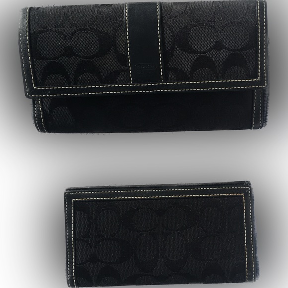 Coach | Bags | Coach Signature Checkbook Long Wallet Clutch | Poshmark